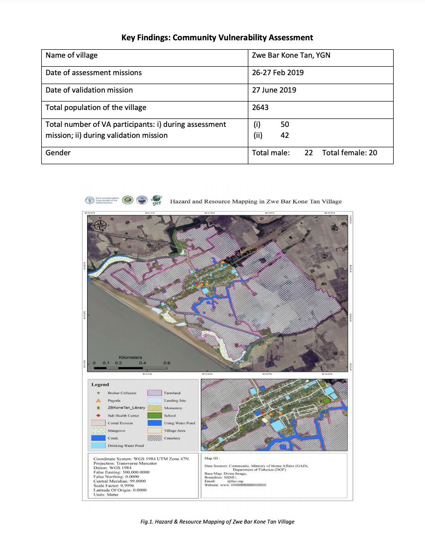 VA Report (Pilot Village YGN: Zwe Par Kone Tan) | FishAdapt Project